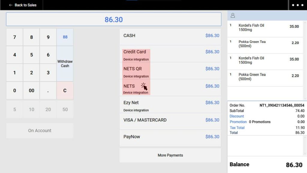 How to pay by integrated NETS device | EPOS POS System