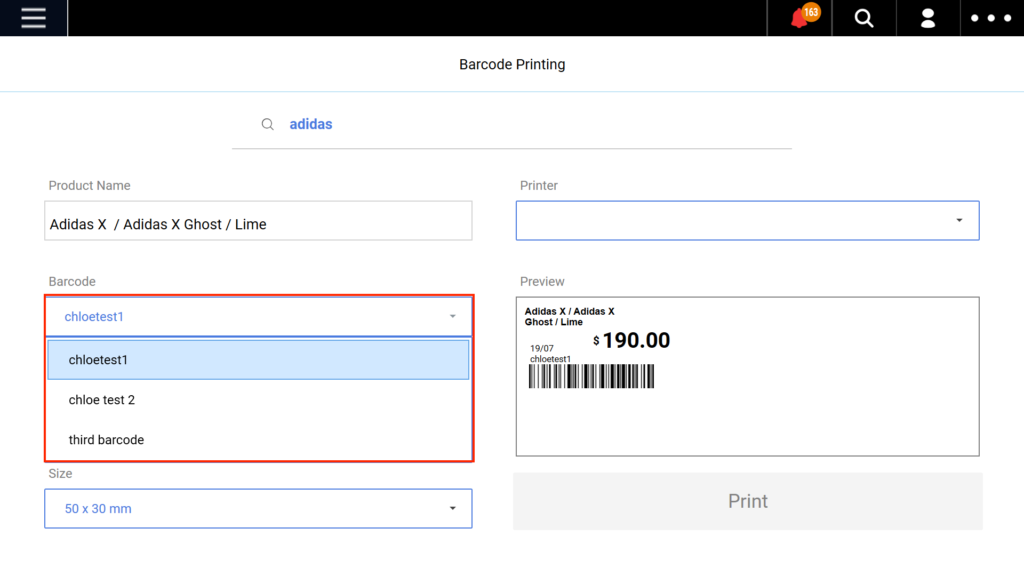 Barcode Printing (from POS) | EPOS POS System