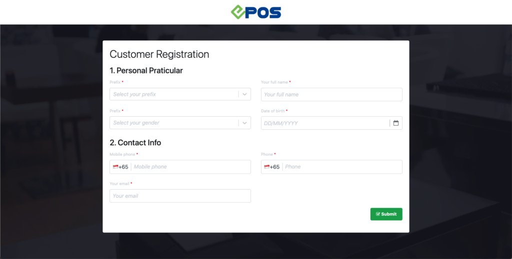 Customer Registration | EPOS POS System