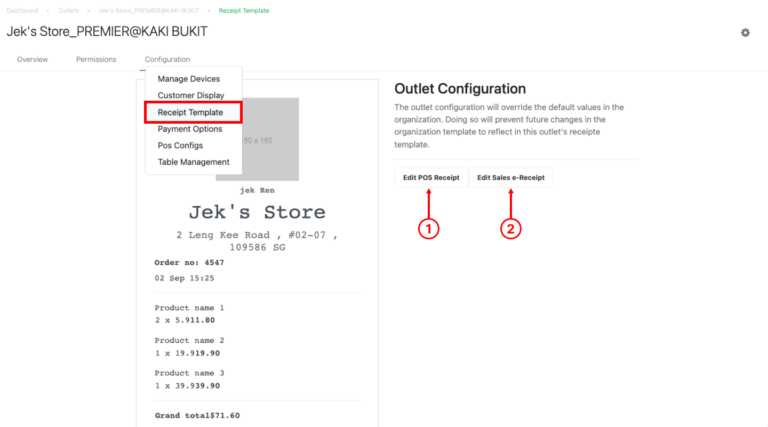 Receipt Template | EPOS POS System