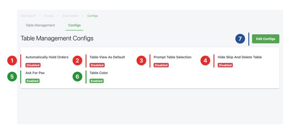 Outlet Config - Table Management | EPOS POS System