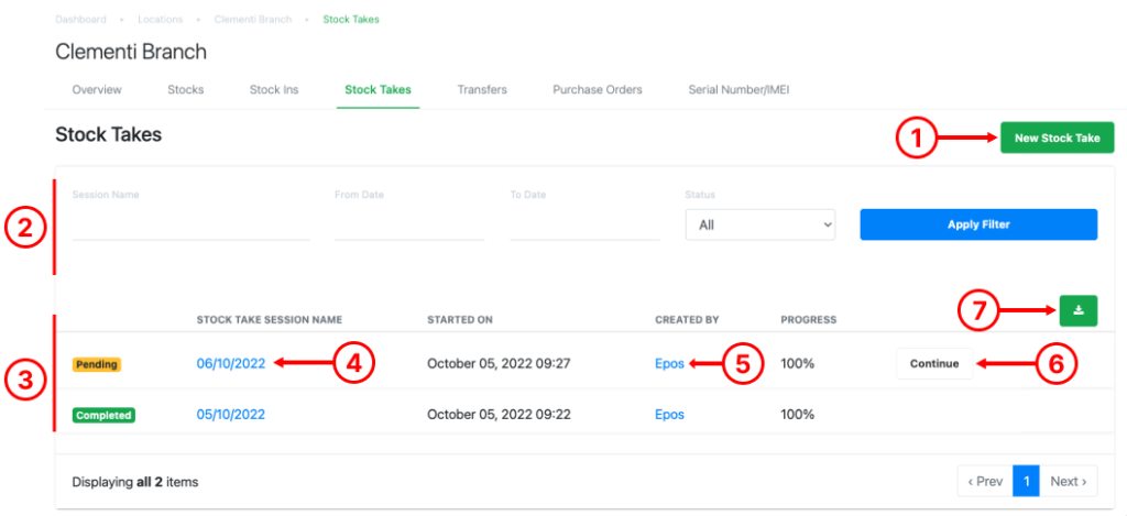 Stock Take Overview | EPOS POS System