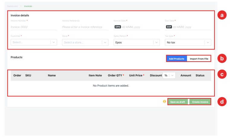 Create An Invoice | EPOS POS System