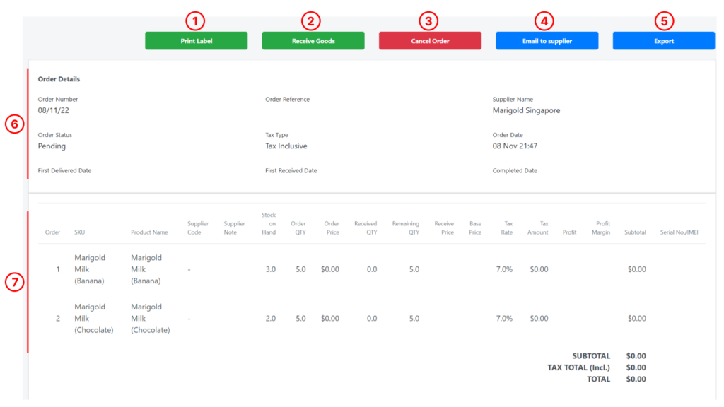 Purchase Order Details and Configuration | EPOS POS System