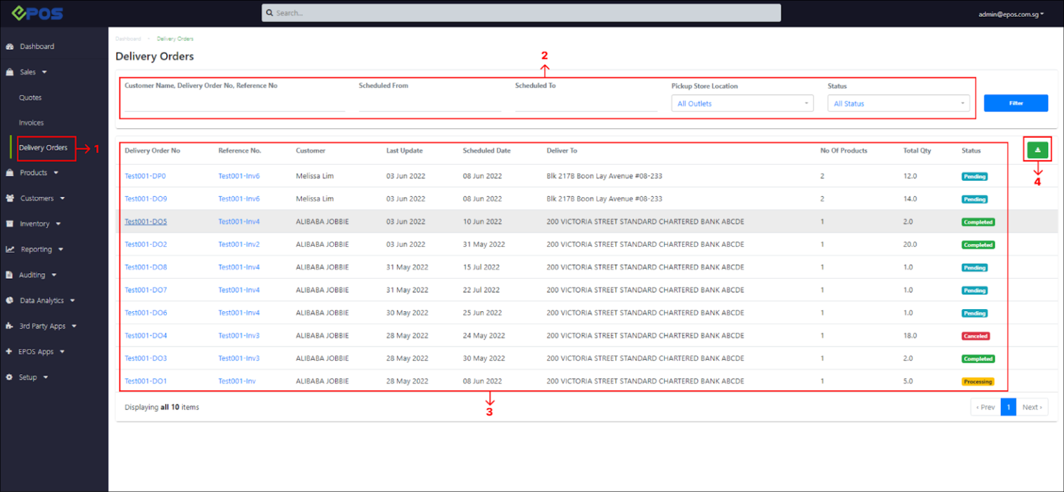 Delivery Order Details | EPOS POS System
