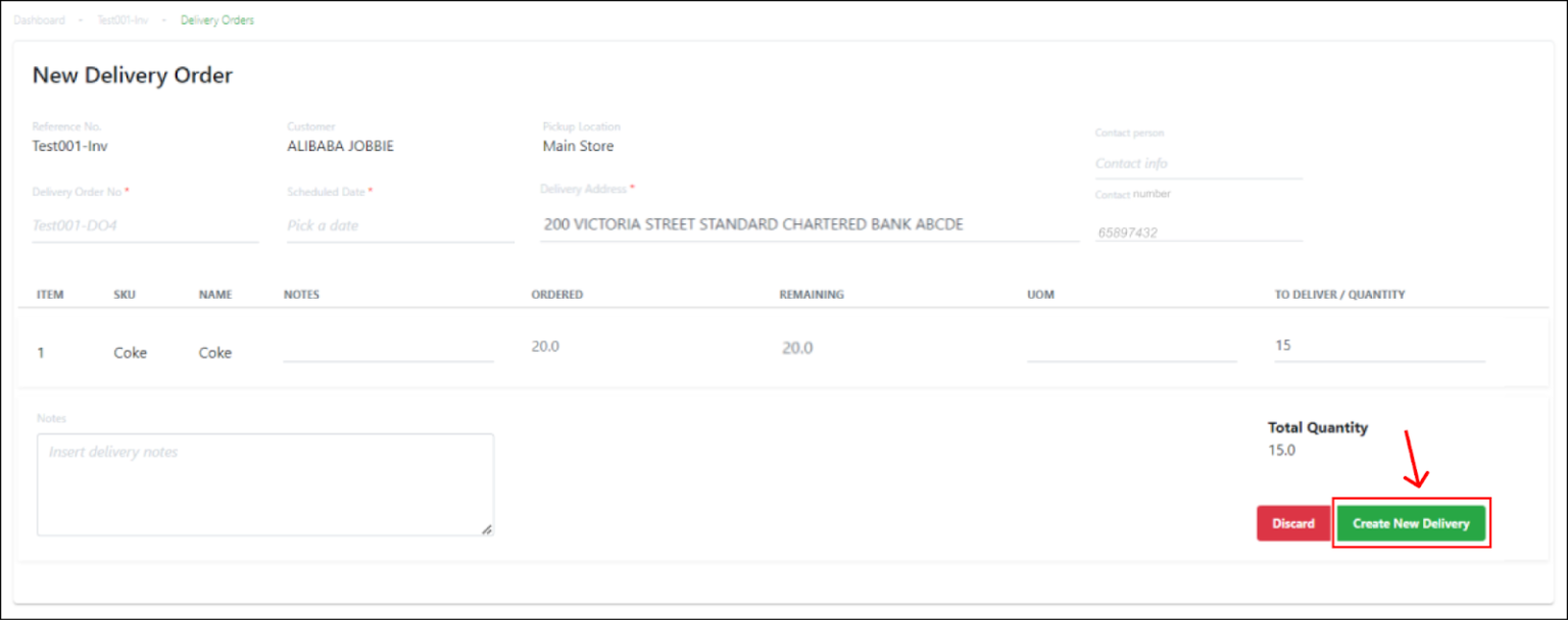 Create A Delivery Order | EPOS POS System