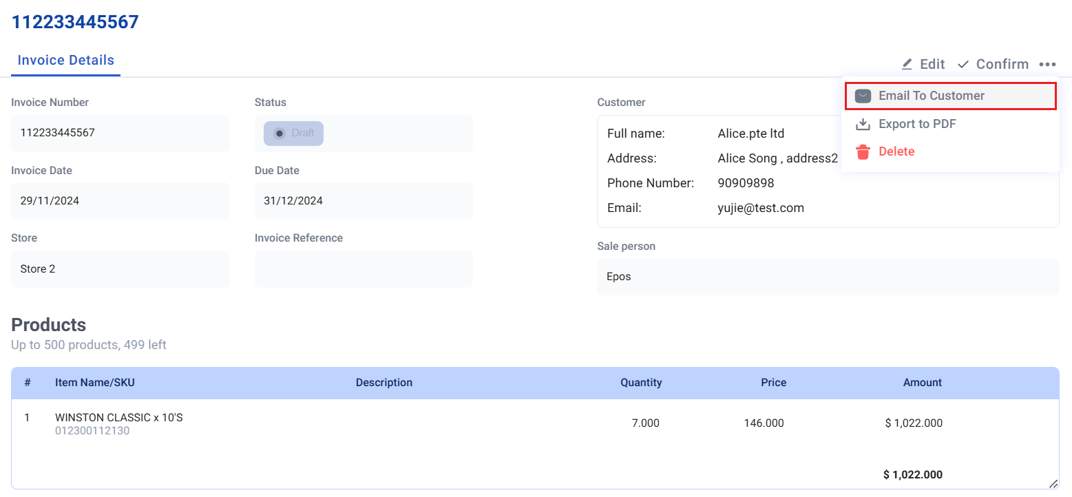 Manage Invoice Statuses | EPOS POS System