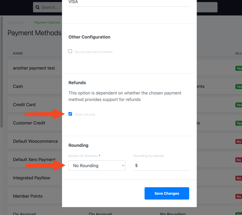 Edit Payment Method | EPOS POS System
