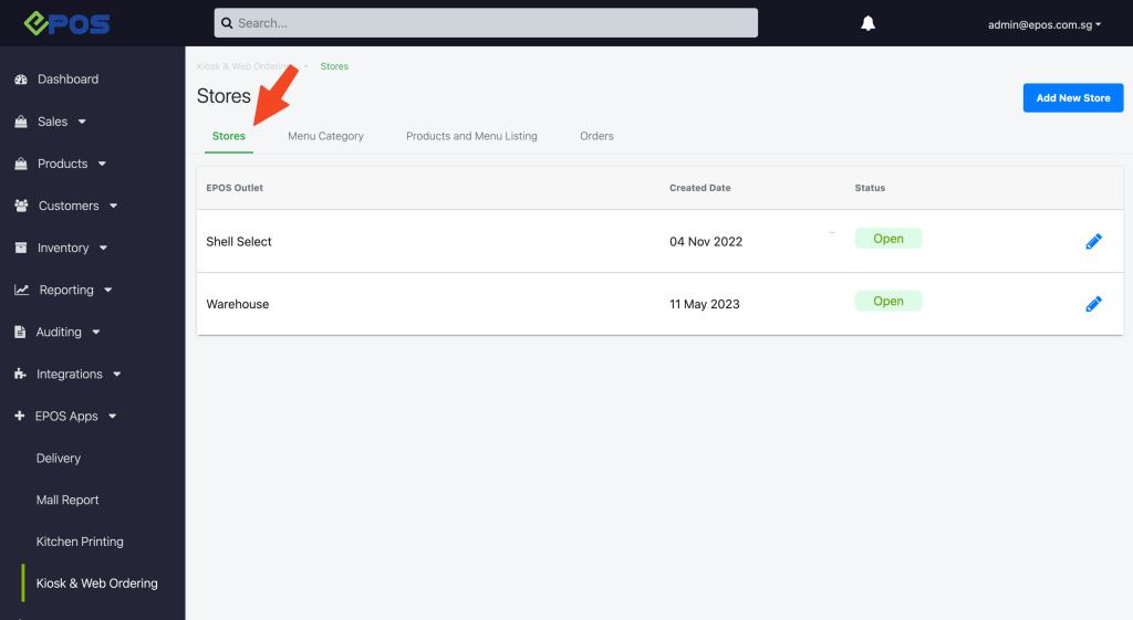 Web App Store Configurations | EPOS POS System