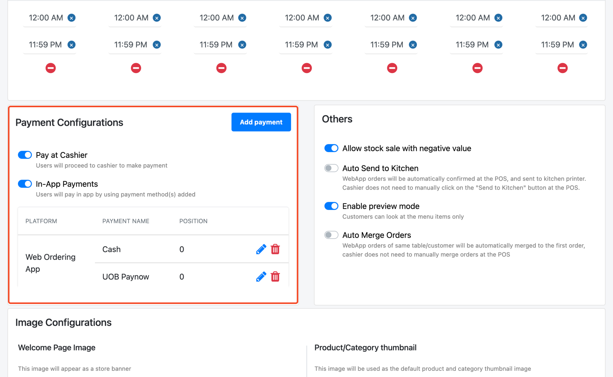 Web App Store Configurations | EPOS POS System