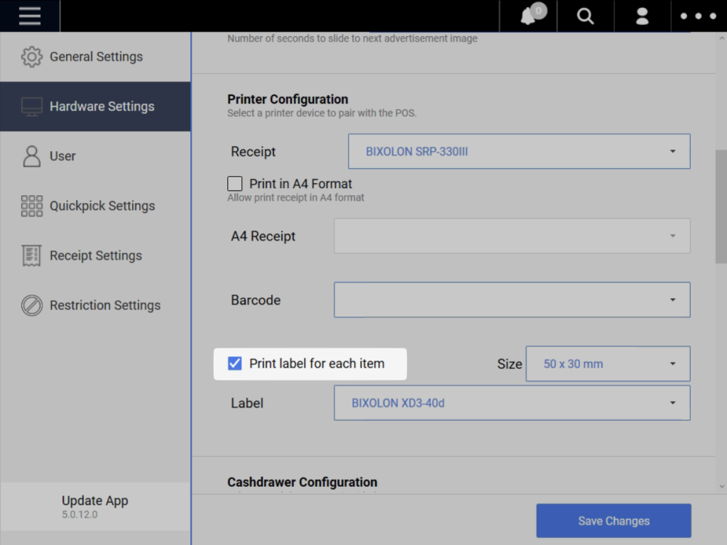 Label Printing | EPOS POS System