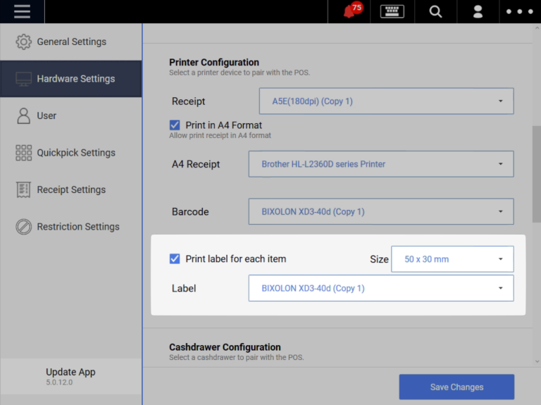 Label Printing | EPOS POS System