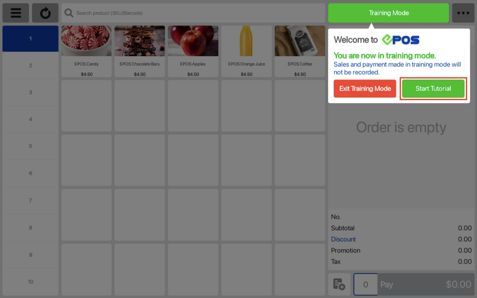 Training Mode | EPOS POS System