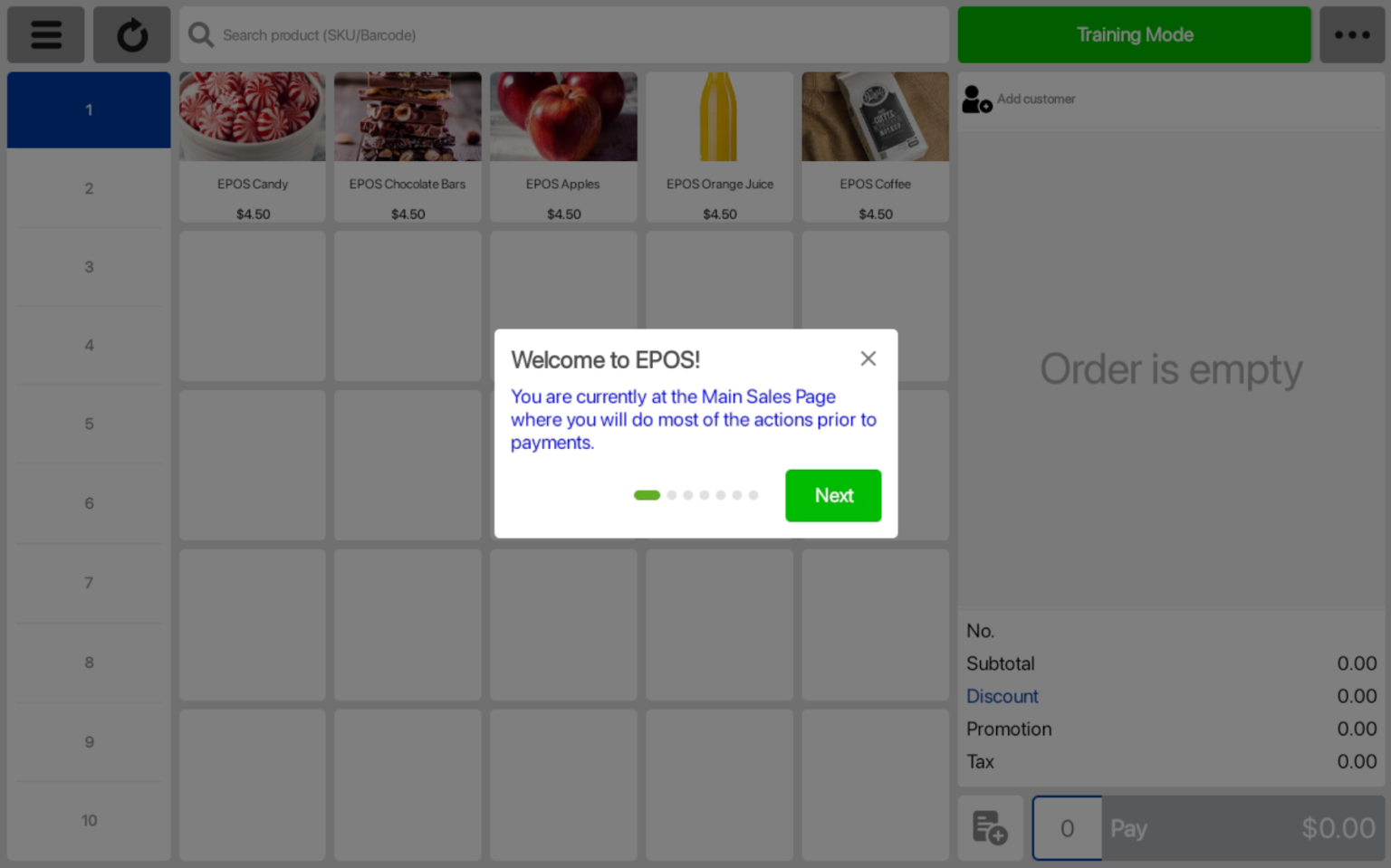 Training Mode | EPOS POS System