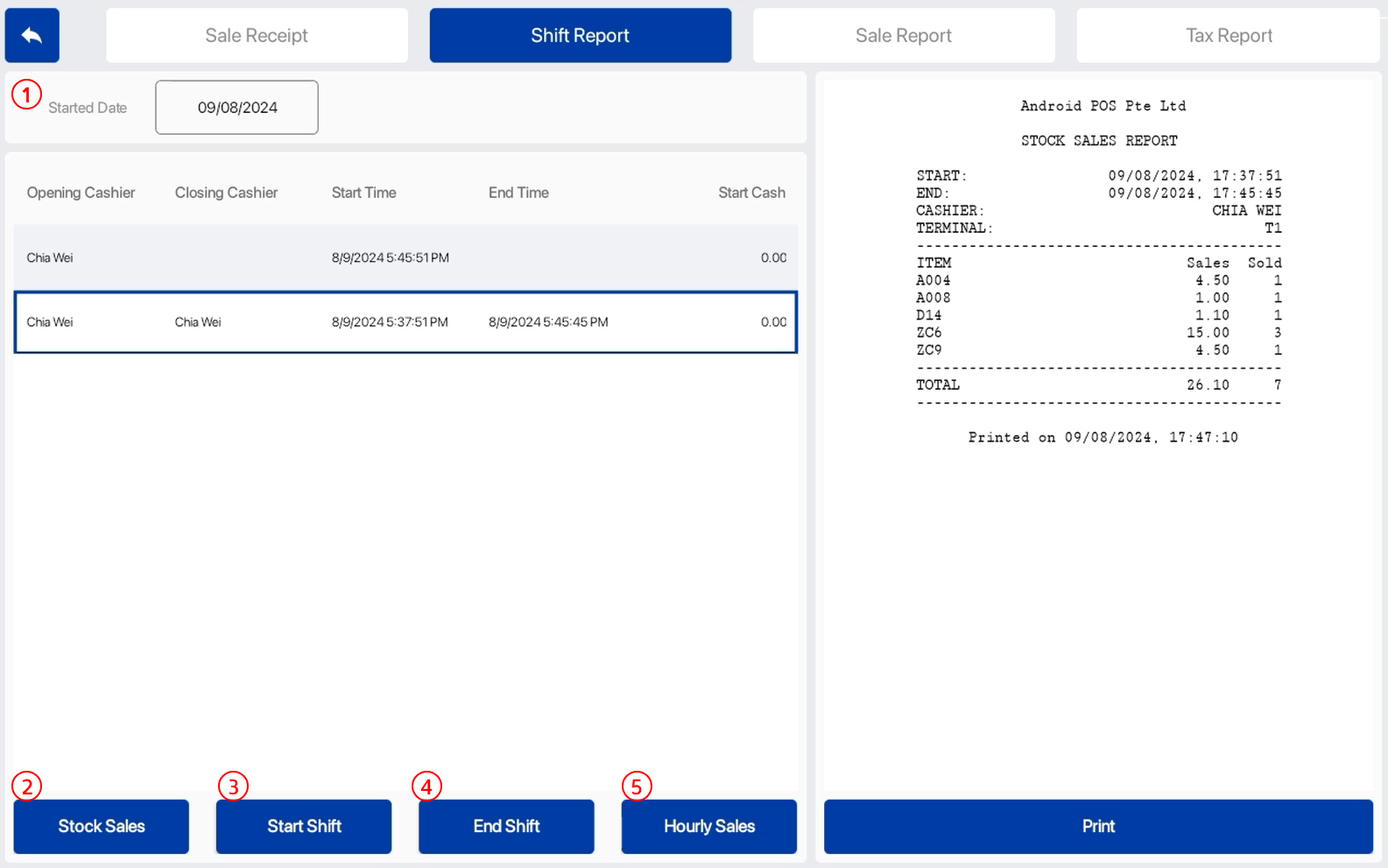 Shifts Report | EPOS POS System