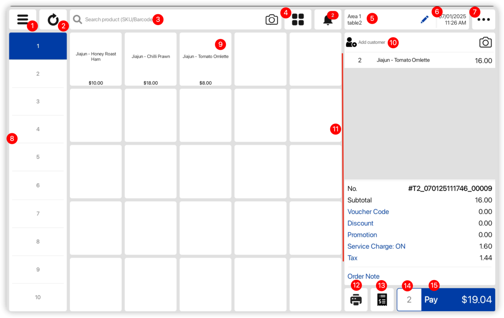 Android POS Interface | EPOS POS System