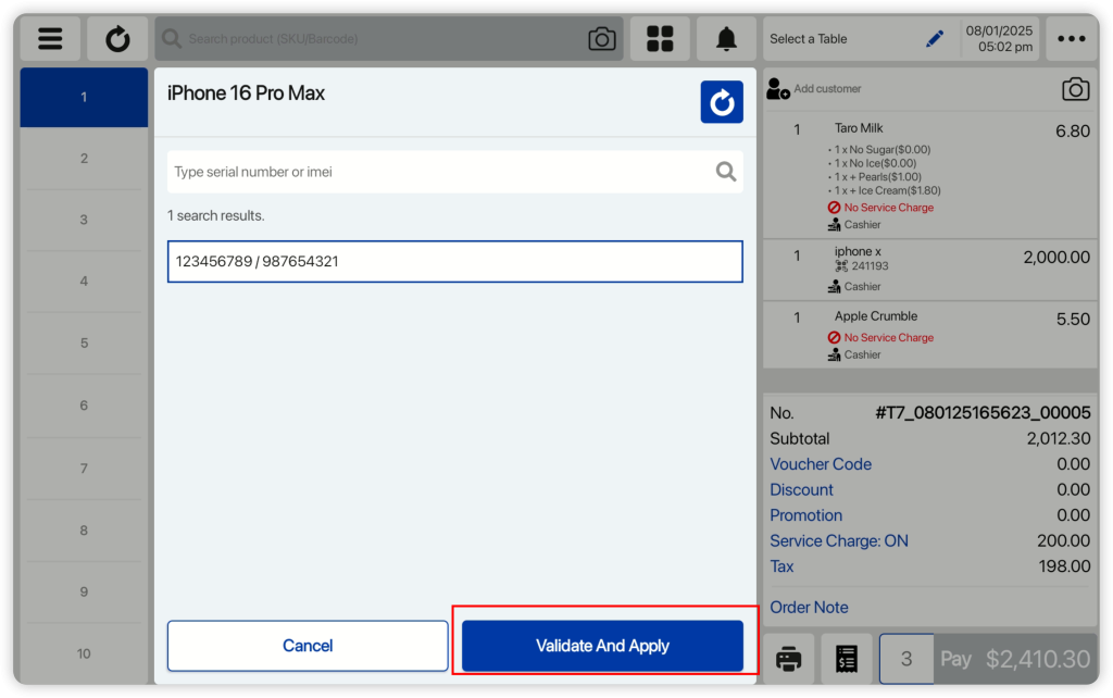 SN/IMEI Products | EPOS POS System