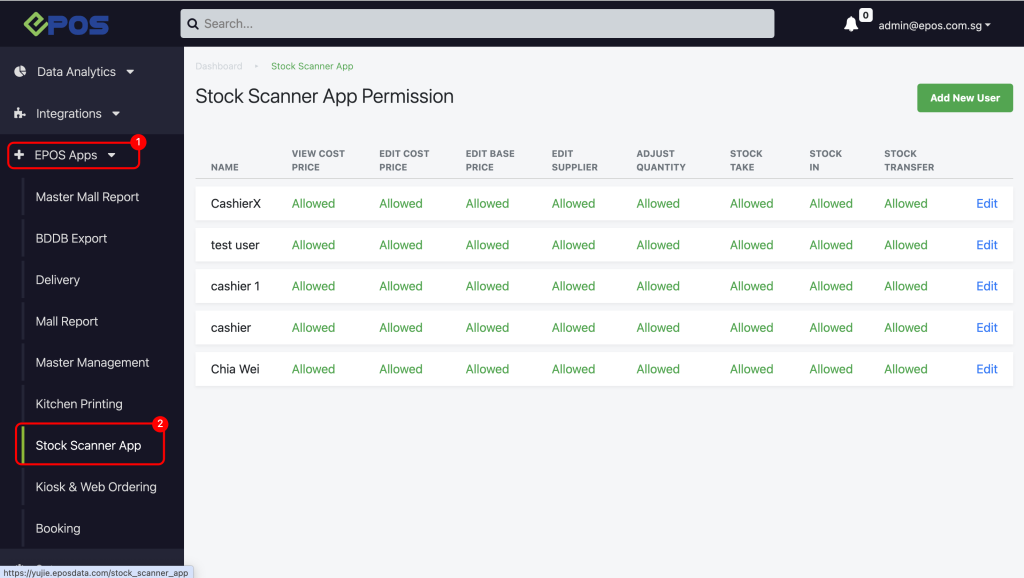 Set up staff access | EPOS POS System