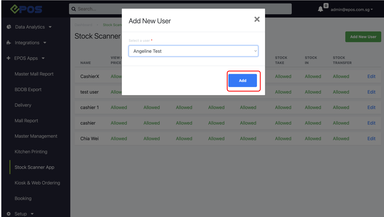 Set up staff access | EPOS POS System