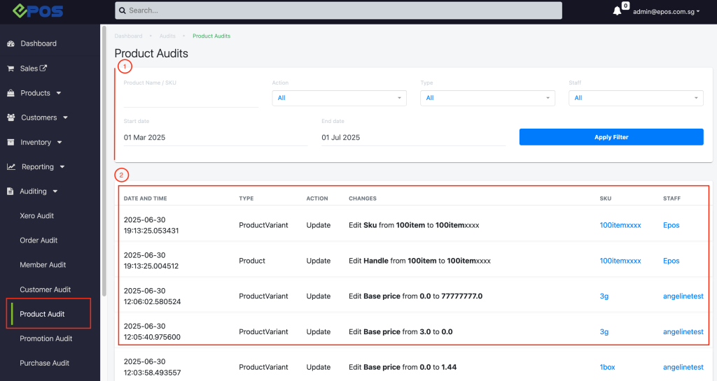 Product Audit | EPOS POS System