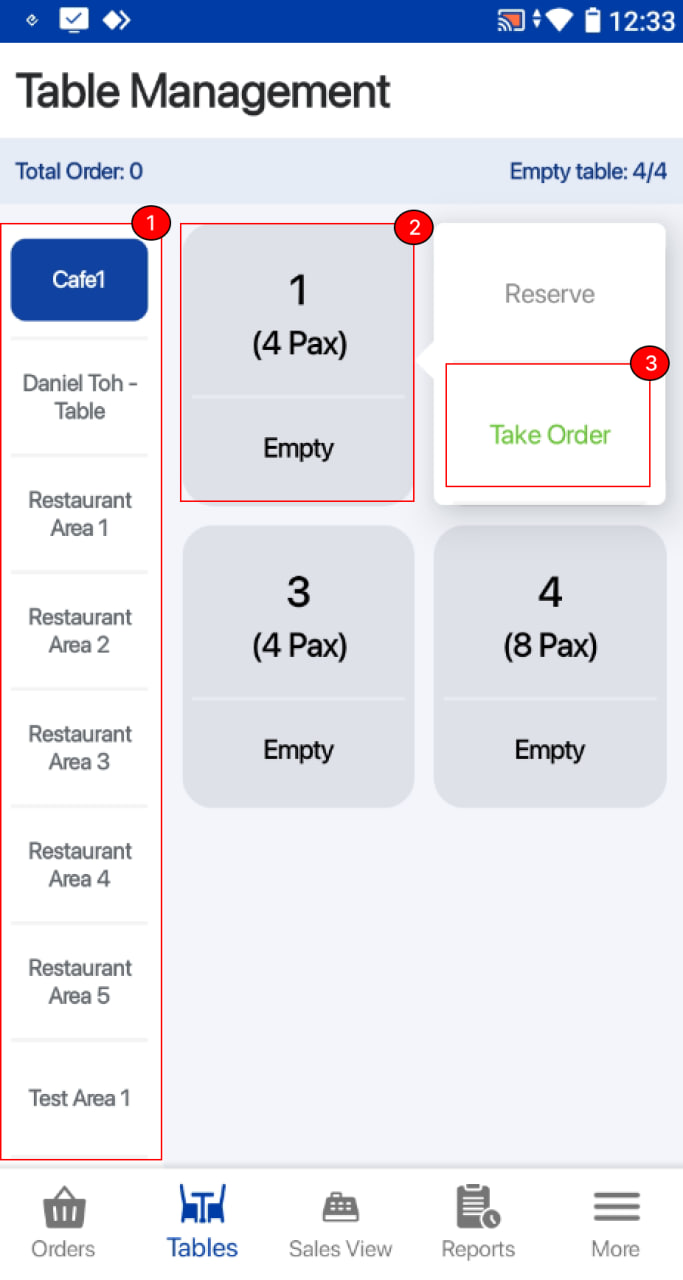 Portrait POS - Table Management | EPOS POS System