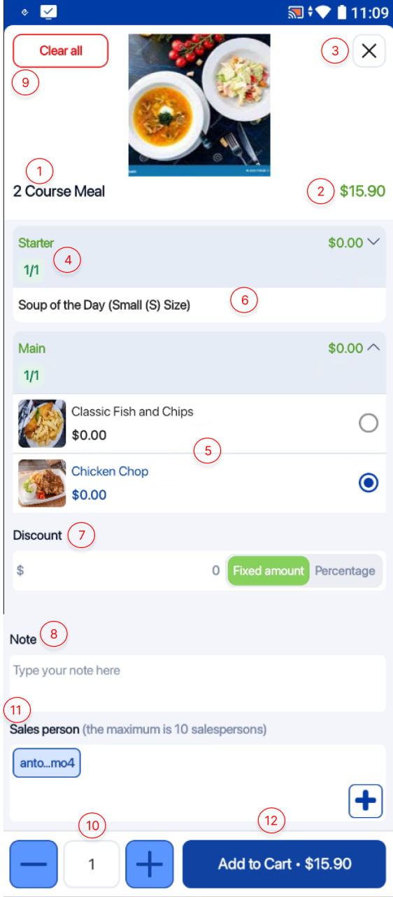Portrait POS - Set Menu Products | EPOS POS System