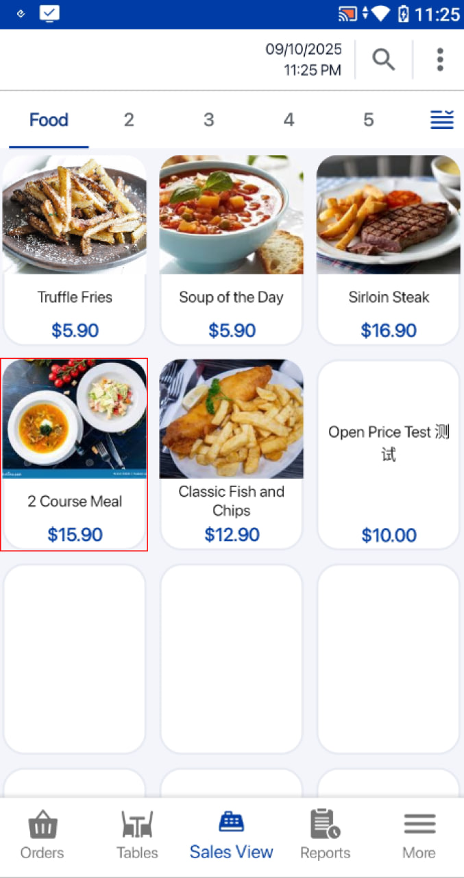 Portrait POS - Set Menu Products | EPOS POS System